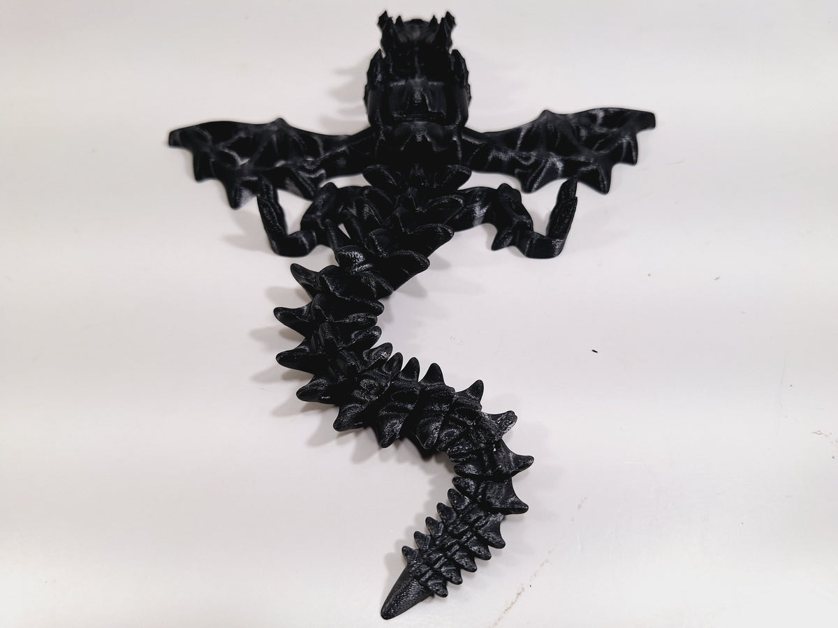 Flexi-Mech Zombie War Dragon Articulated 3d Printed Onyx Black Mechani ...