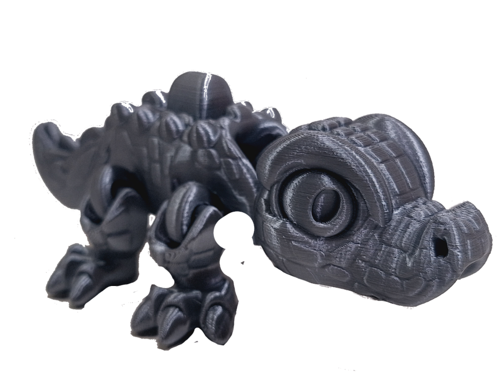 Flexi-Mech Hungry Walking Crocodile Mechanical Articulated Shiny Silve ...