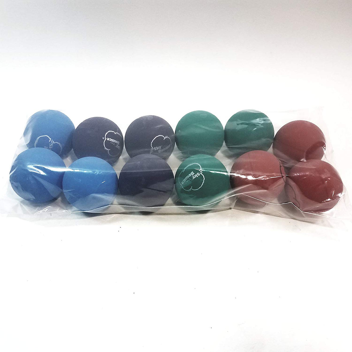 Sky Bounce Multi Color Handball Set Of 12 (1 Dozen) Balls (Blue-Black ...